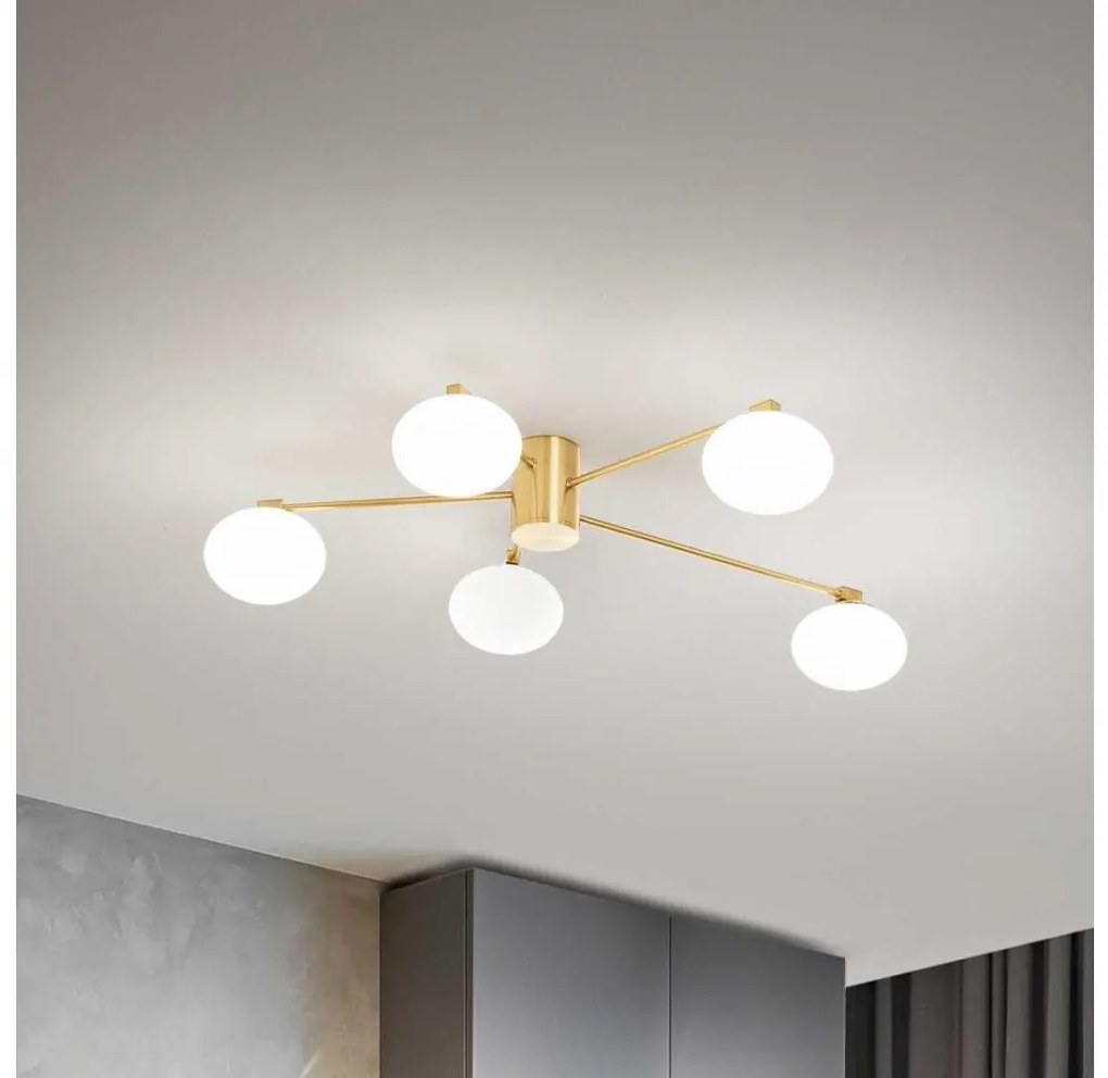 Ideal Lux - LED Přisazený lustr HERMES 5xG9/3W/230V pr. 90 cm zlatá
