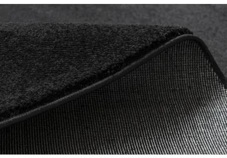 koberec kulatý SOFTY Jednotný, Jednobarevný, černý velikost kruh 200 cm | krásné koberce cz