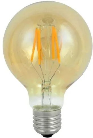 PREMIUMLUX LED žárovka 4W G80 4xCOB Filament Retro Vintage Amber E27 320lm TEPLÁ
