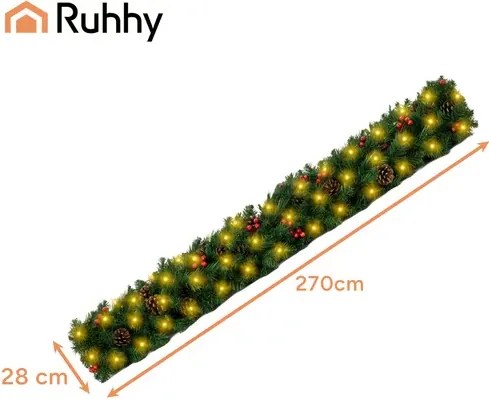 LED svítící girlanda na baterie – 270 cm