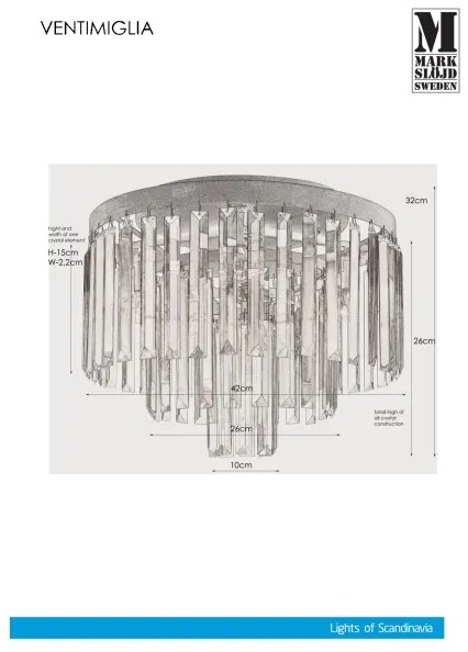 Markslöjd 106563 - Křišťálové stropní svítidlo VENTIMIGLIA 4xE14/40W/230V