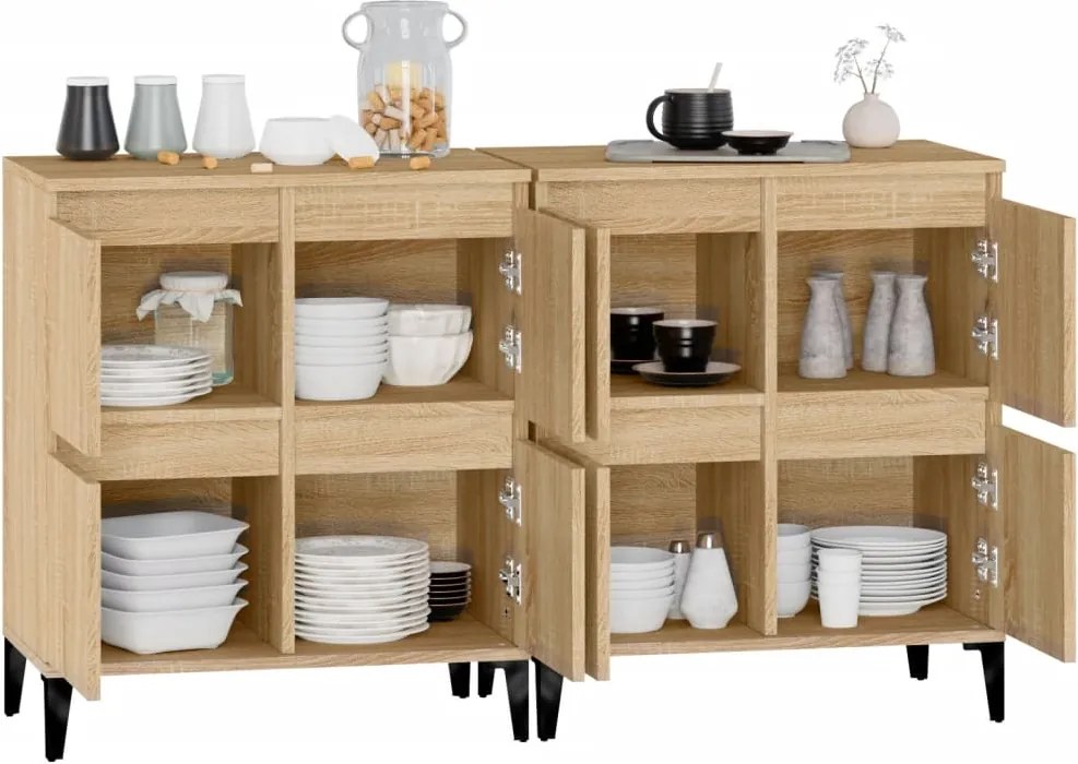 Příborníky 2 ks dub sonoma 60 x 35 x 70 cm kompozitní dřevo 3185762