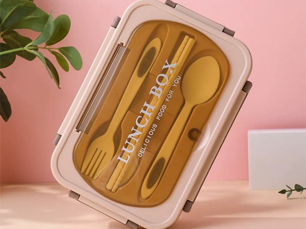 Verk Group Lunchbox snídaňový box na snídani oběd s přihrádkami příbory