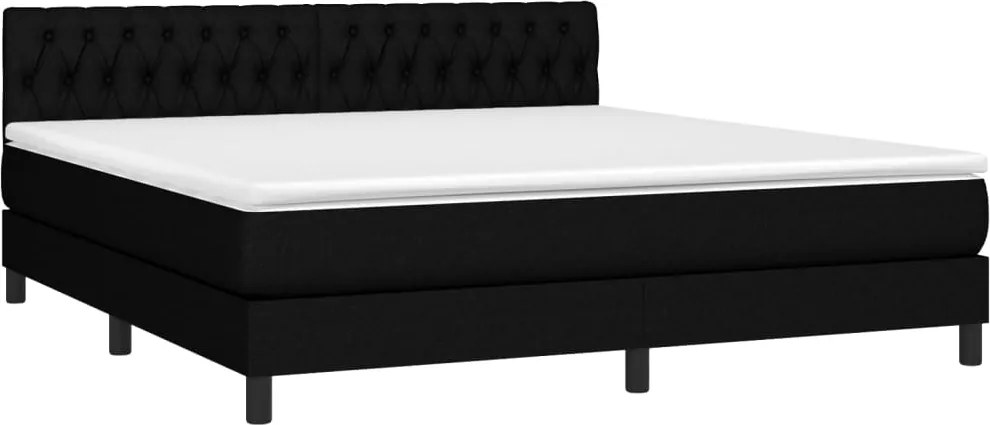 Box spring postel s matrací černá 180x200 cm textil 3140315