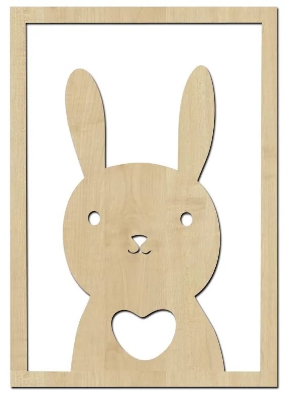 Dřevěný obraz RABBIT Barevný vzor: Buk, Rozměry (cm): 40x57