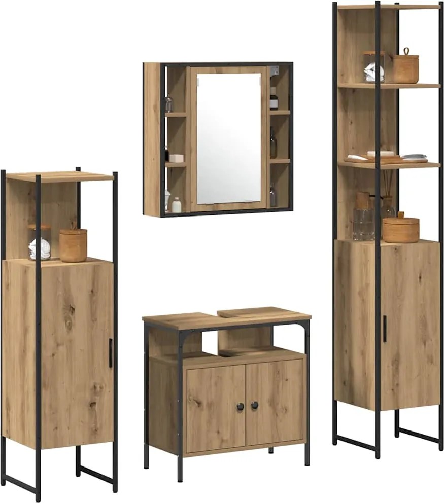 Sada koupelnového nábytku 4 ks Artisanový dub 3334430