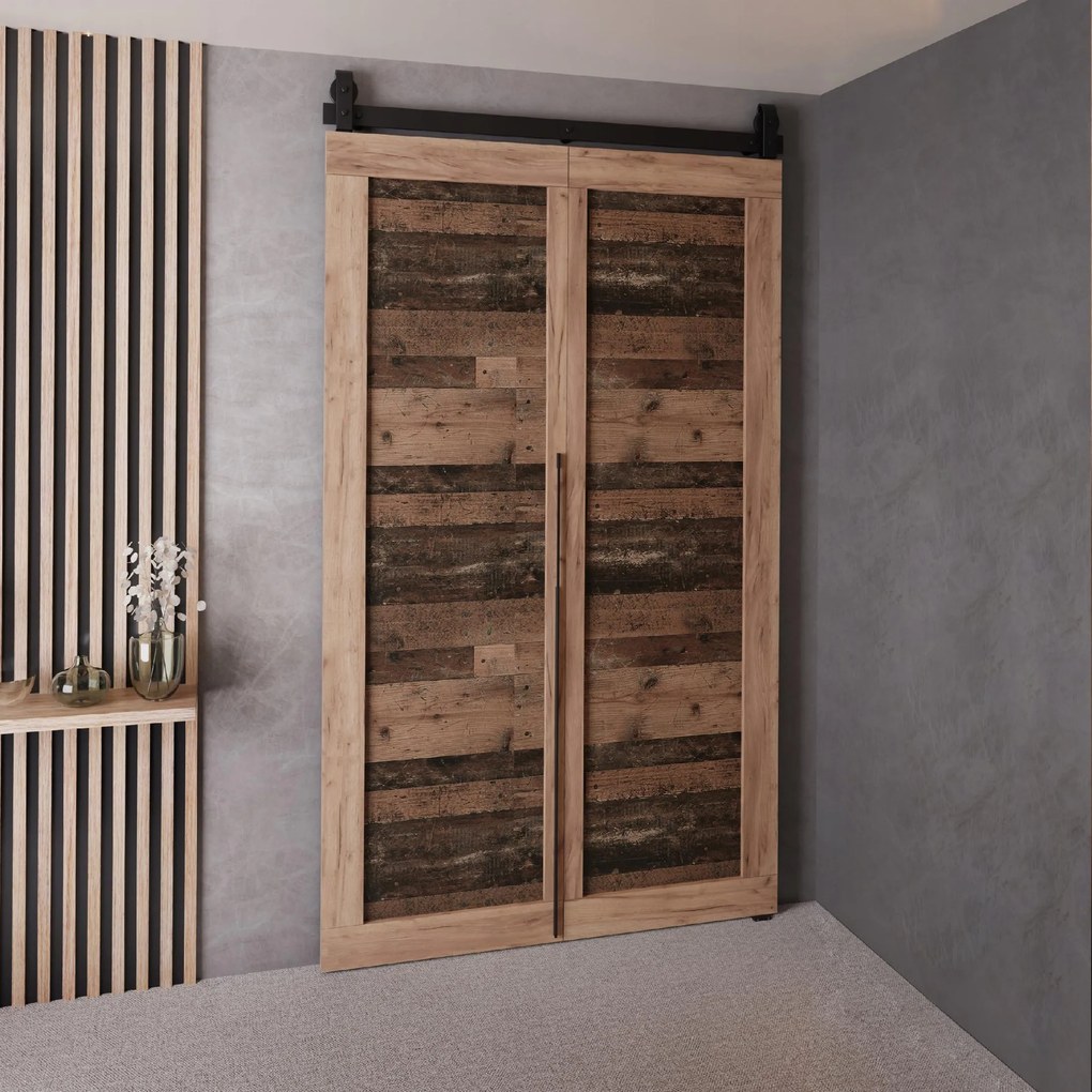 Skládací posuvné dveře QUDIO M1 Craft + Old Style 100
