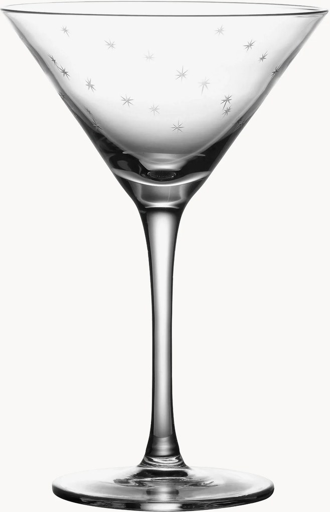 Sada ručně foukaných křišťálových sklenic na martini Stars, 2 díly