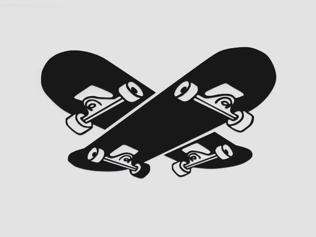 Svět Skateboardů - kovová silueta na zeď Velikost: 100cm, Barva: Black