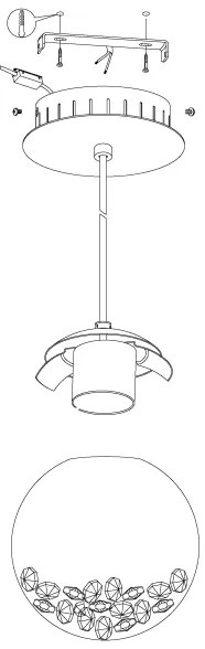 Eglo 93708 - LED závěsné svítidlo MONTEFIO 1 LED/5W/230V