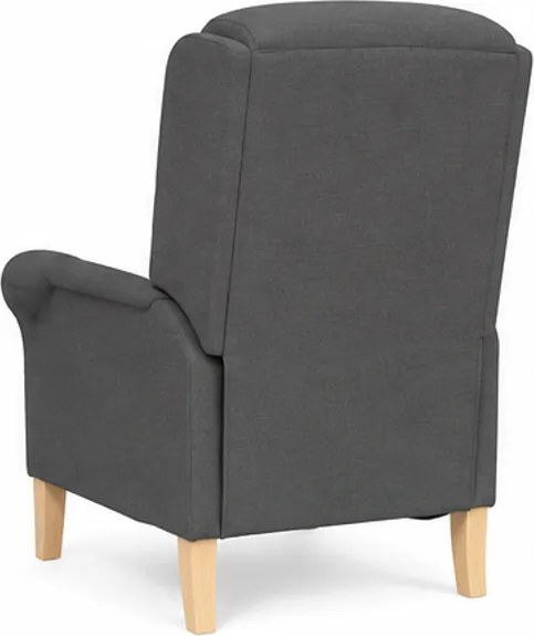 křeslo relaxační, odpočinkové, ušák, dřevo/textil, 101x95x75 cm, přírodní/tmavě šedá, Dekorino KR20260035