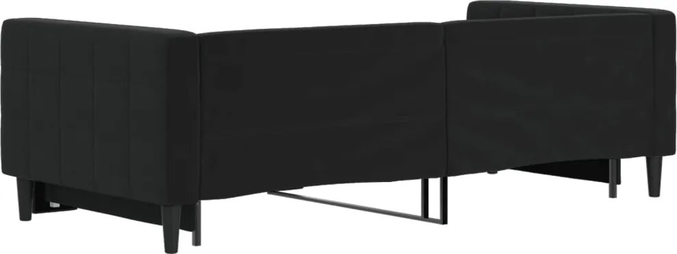 Válenda s přistýlkou černá 90 x 200 cm samet 3196695