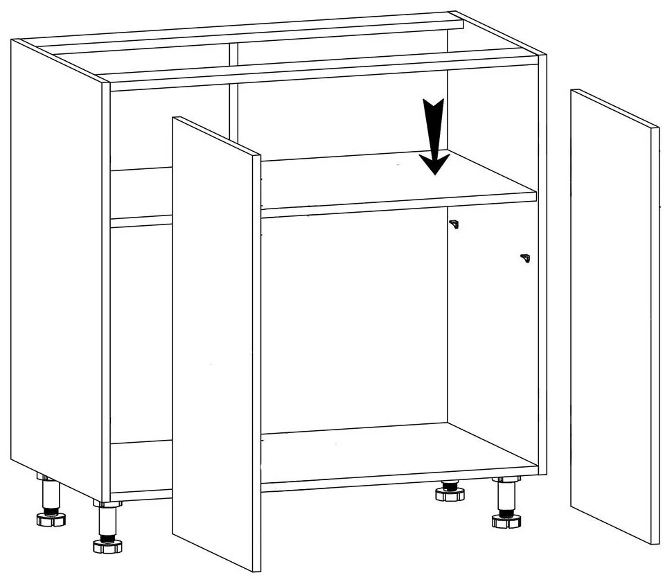 ASPEN gr | dolní skříňka D80 | šedá lesk