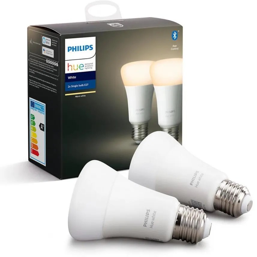 SADA 2x LED Stmívatelná žárovka Philips Hue WHITE E27/9W/230V 2700K