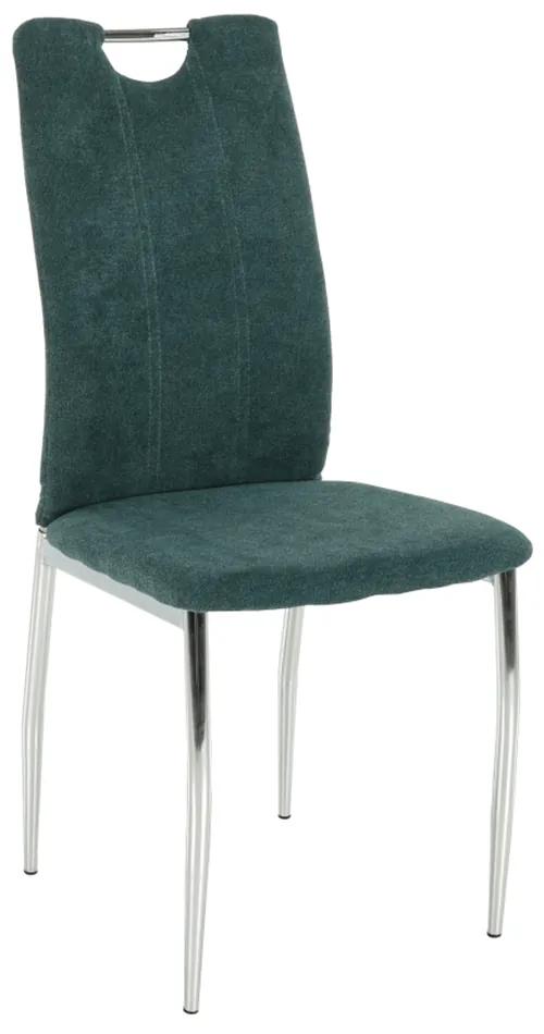 TEMPO Jídelní židle, azurová látka / chrom, OLIVA NEW