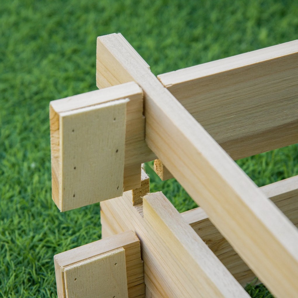 Outsunny Čtvercový Dřevěný Zahradní Urban Plánter Bed Květinová Krabice pro Plodiny, Rostliny, Květiny, Byliny na Terasu 100x100x16 cm Přírodní