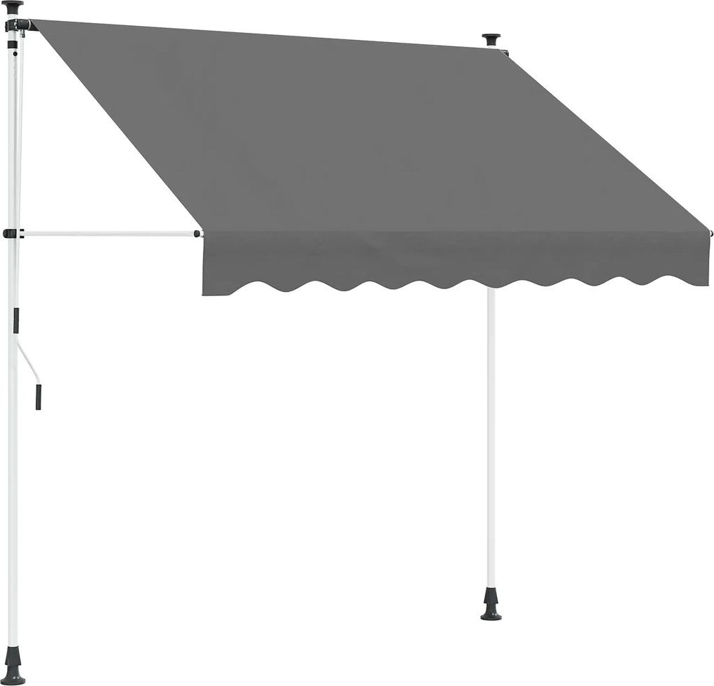 vidaXL Ručně zatahovací markýza 350 cm pruhy [42037063] Barva: Černá