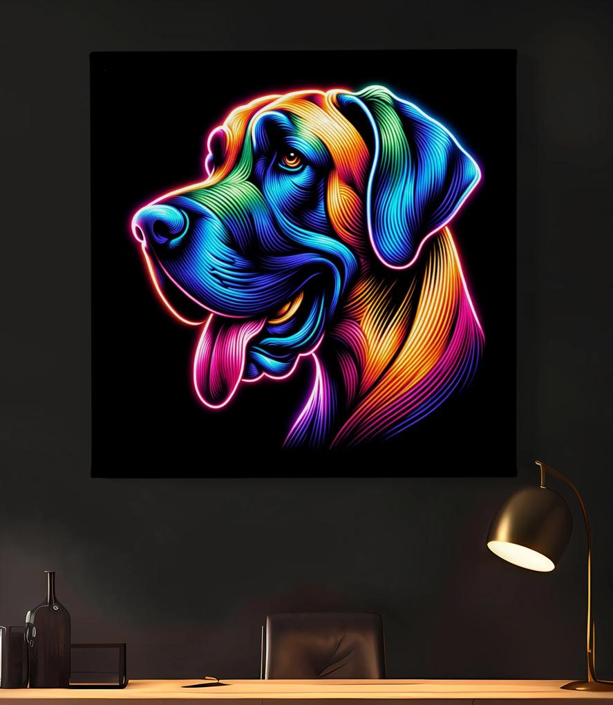Obraz na plátně - Pes, barevná doga FeelHappy.cz Velikost obrazu: 100 x 100 cm