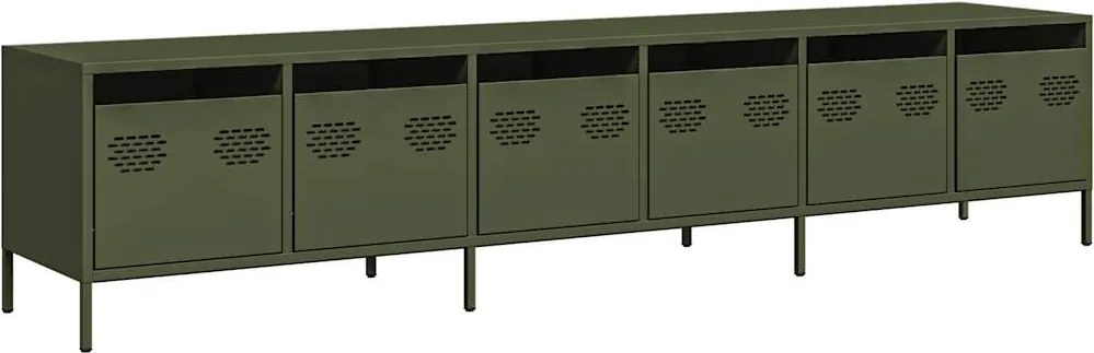 TV skříňka olivová 202 x 39 x 43,5 cm ocel válcovaná za studena 3307153