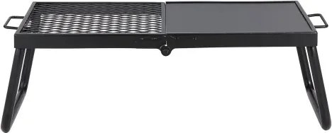 skládací gril na táborák, ocelový mřížkový rošt pro těžký provoz, 57 cm