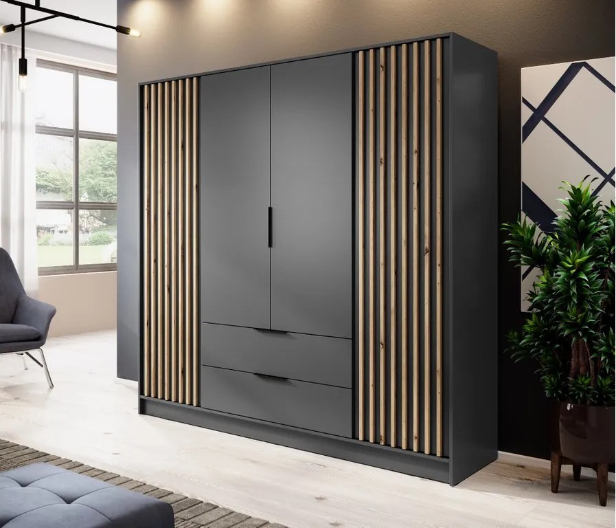 Piaski Šatní skříň NELLY 4D BEZ ZRCADLA Barva: šedá