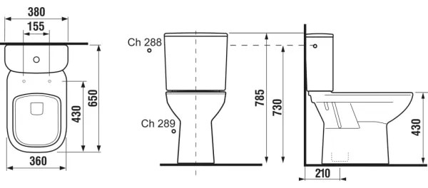 JIKA H8266170002801 - WC kombi DEEP keramika/bílá