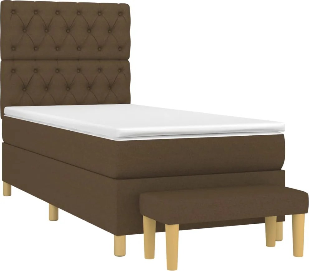 Box spring postel s matrací tmavě hnědá 80x200 cm textil 3137352