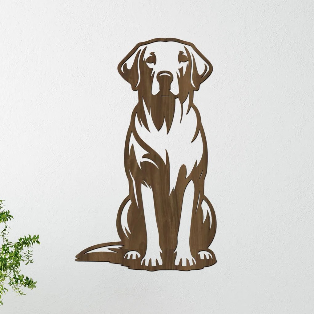 dřevo života Dřevěný obraz psa Labradora Zvolte rozměr (cm): 36x60, Zvolte barvu dekoru: Černá
