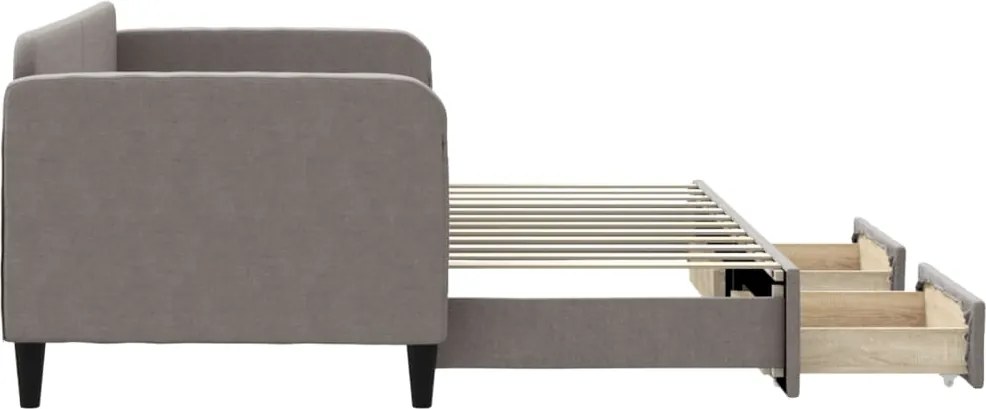 Válenda s přistýlkou a zásuvkami taupe 80 x 200 cm textil 3196850