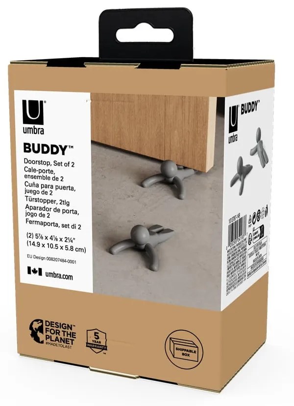 Zarážky do dveří v sadě 2 ks Buddy – Umbra