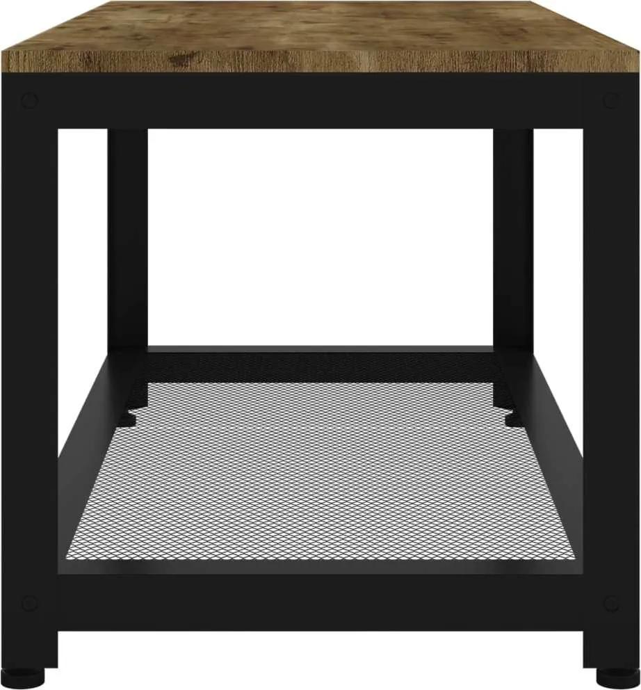 vidaXL Konferenční stolek a černý 90 x 45 x 45 cm MDF a železo [286082] Barva: světle hnědá
