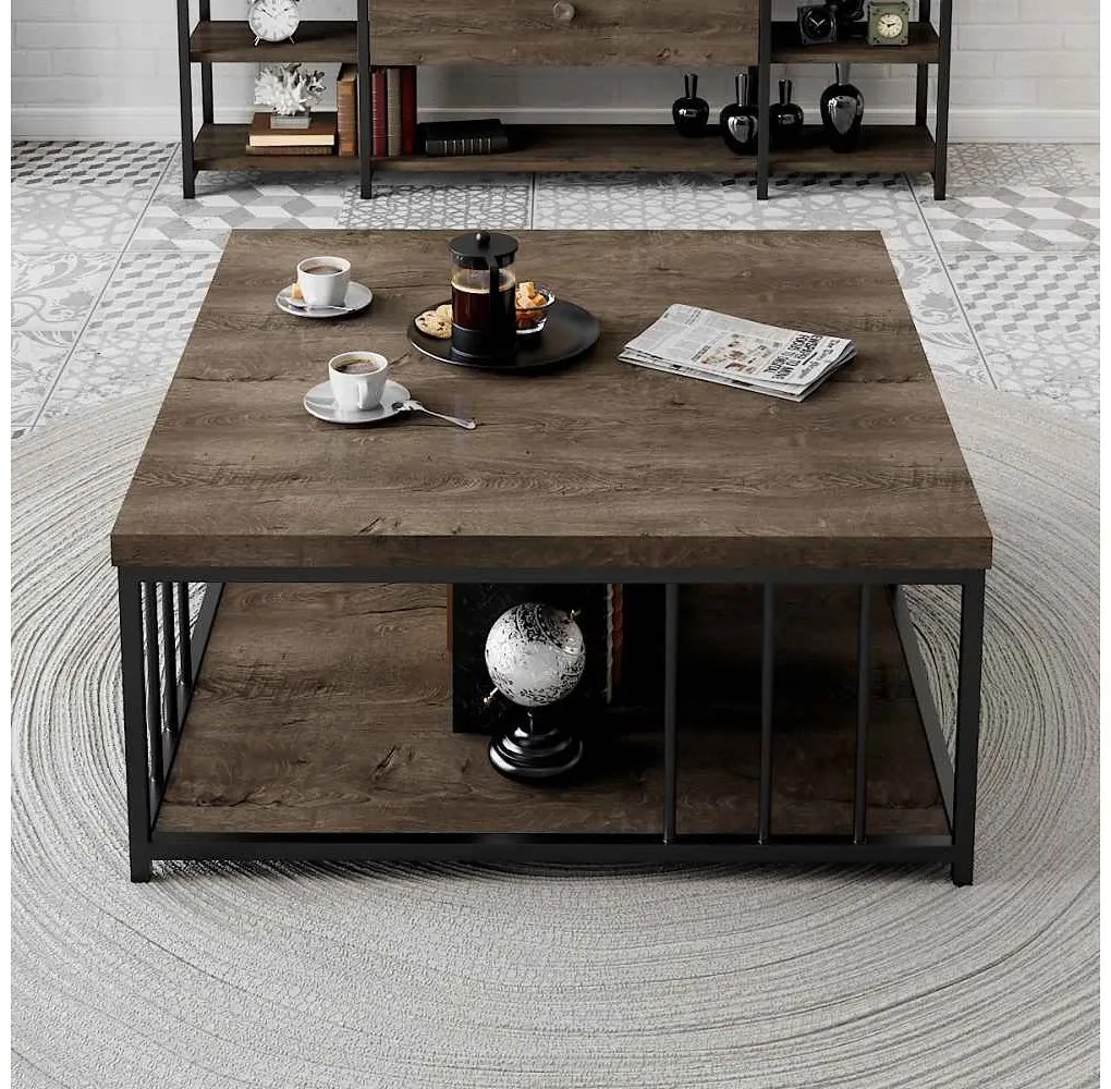 Designový konferenční stolek Natine 90 cm ořech / černý