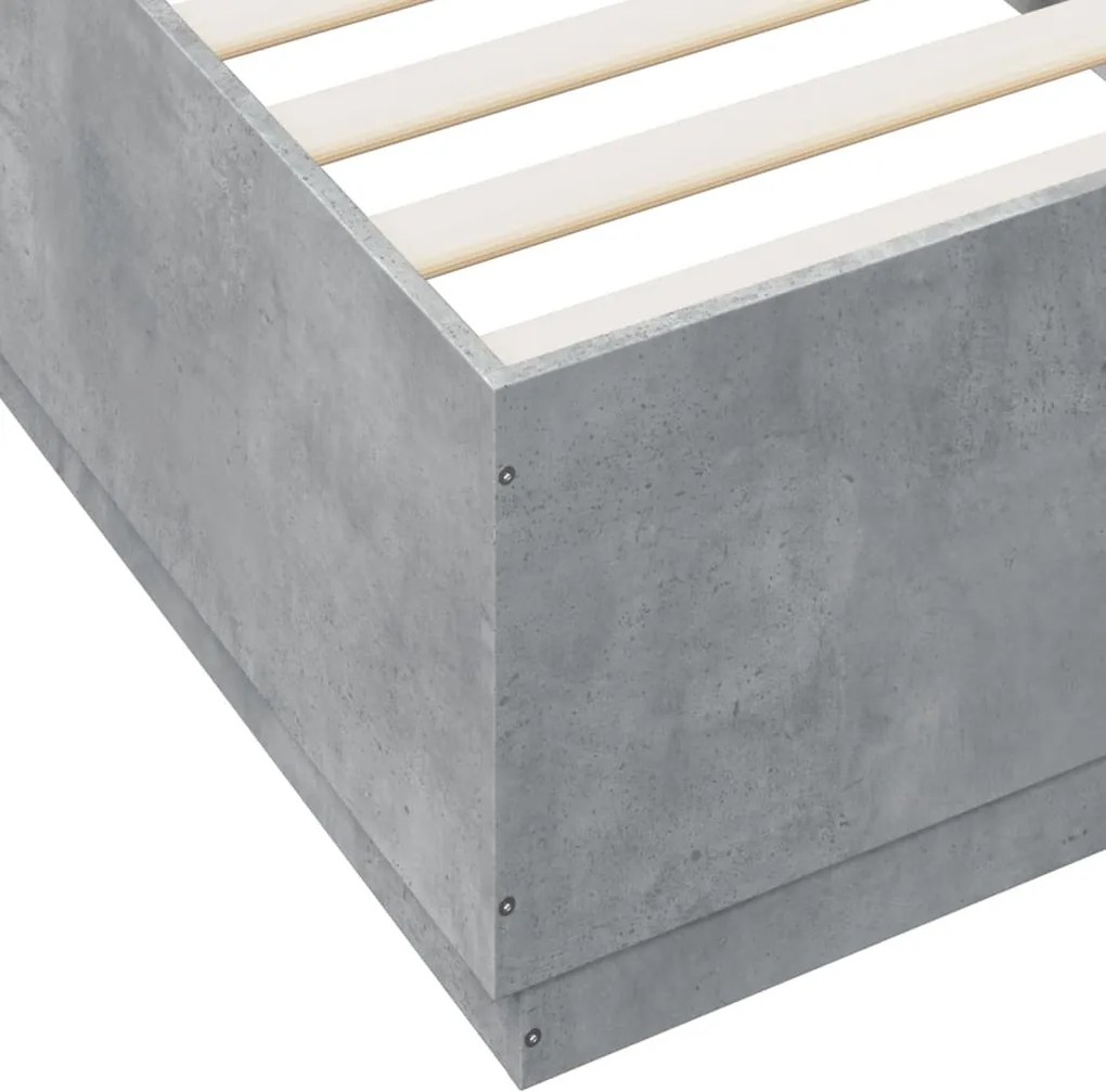 Rám postele betonově šedý 90 x 200 cm kompozitní dřevo 3209726