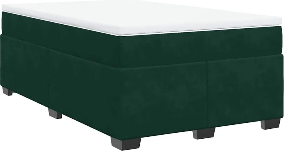 Box spring postel s matrací tmavě zelená 120x190 cm samet 3285272