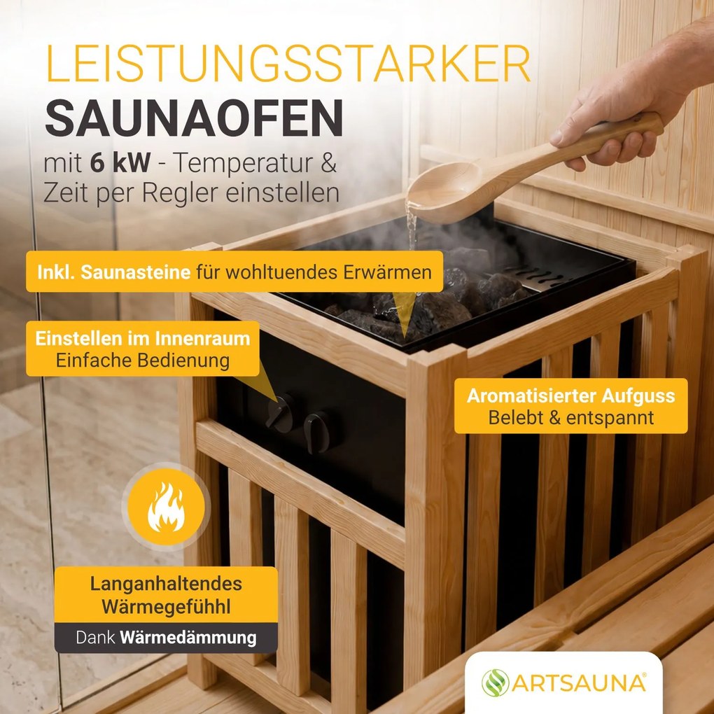 Artsauna Finská sauna Espoo 150 Premium pro 3 osoby