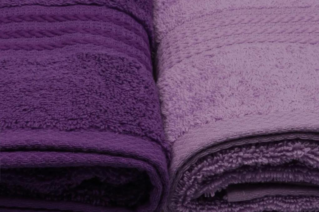 Sada 4 ks ručníků Rainbow 50x90 cm fialová