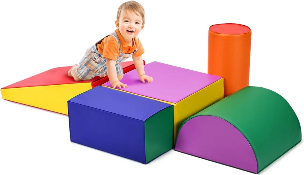 Costway 5dílné pěnové stavebnice pro batolata, obří stavebnice, měkké