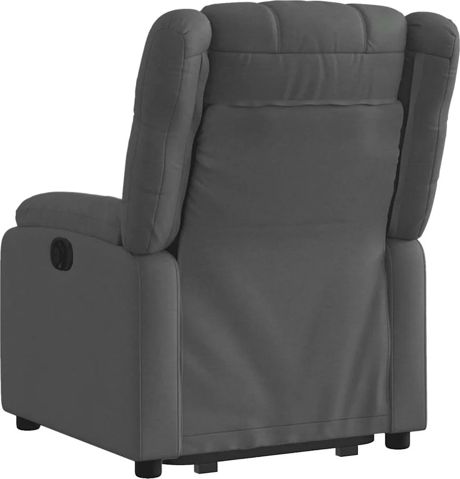 Zvedací polohovací křeslo tmavě šedé textil 3205203