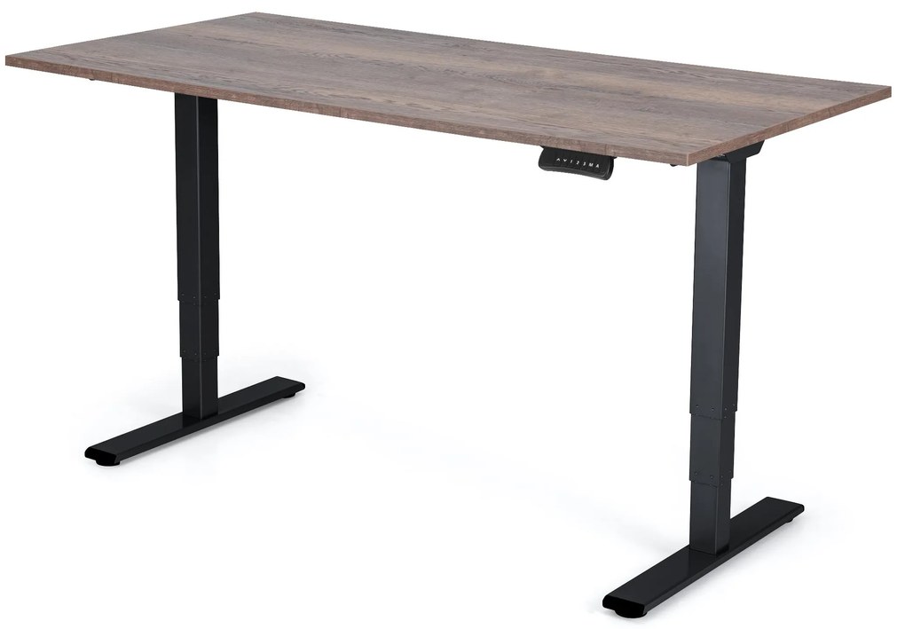 Polohovatelný stůl Liftor 3segmentové nohy černé,  deska 1600 x 800 x 25 mm dub halifax