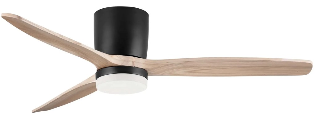 LED černo-dřevěné designové stropní svítidlo Aloa s dálkovým ovládáním 18W