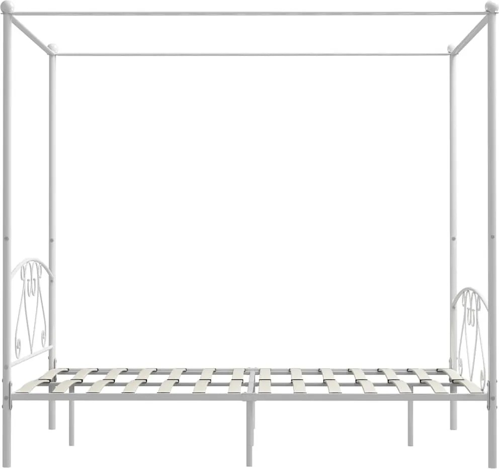 Rám postele s nebesy bílý kovový 160 x 200 cm 284430
