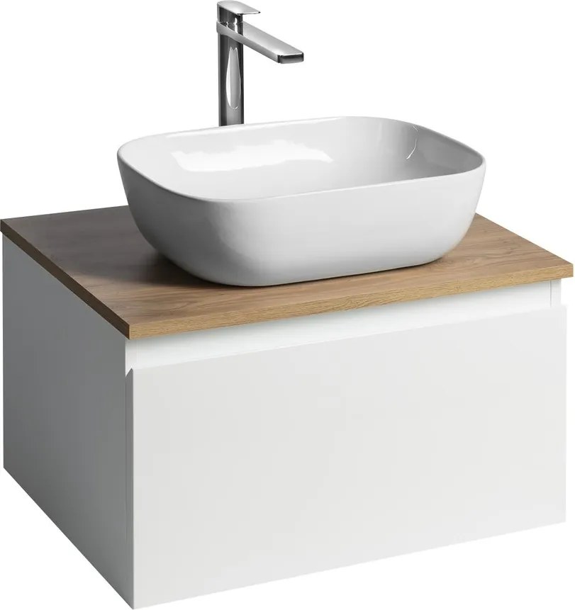 Aqualine Aqualine, ALTAIR skříňka s deskou 62,5 cm, bílá/dub emporio, AI267-02