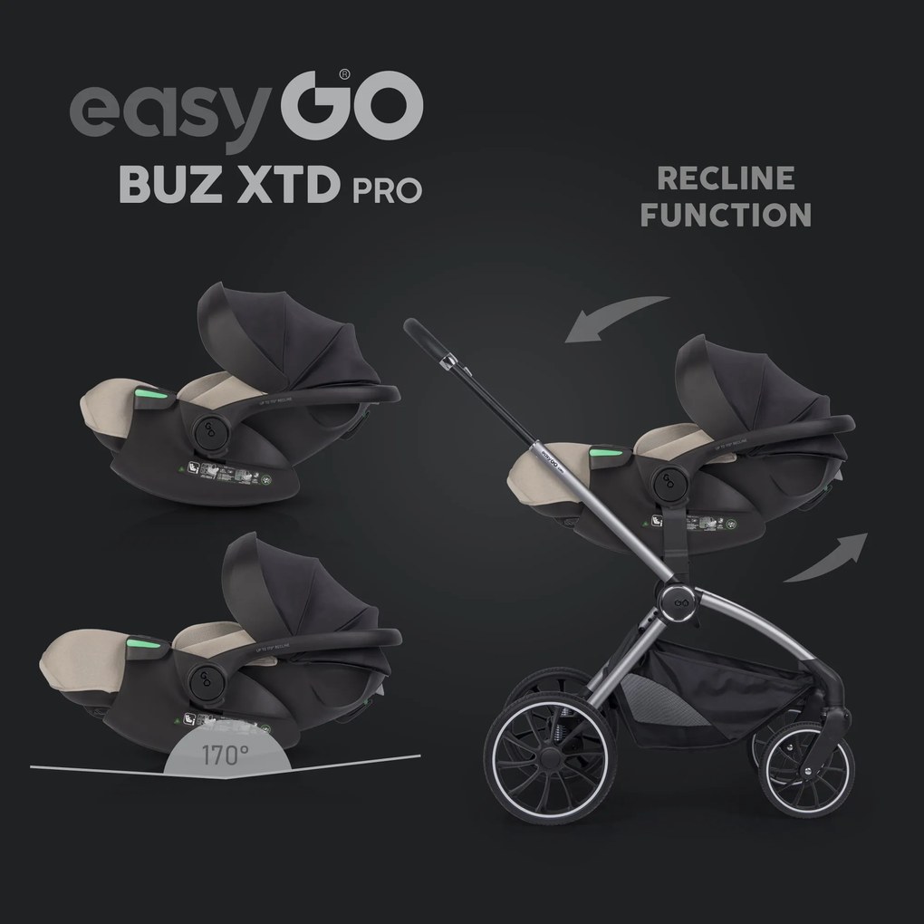 Sada autosedačky EasyGo Buz Xtd Pro a Buz Pro Body 2 v 1 Taupe