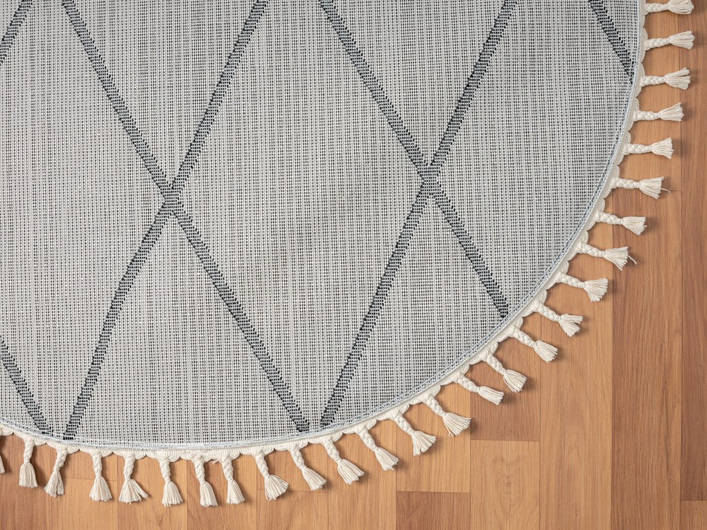 My Flair, Kusový koberec Moroccan Fantasy weiß kruh, 140x140 (průměr) kruh, černobílá, ložnice