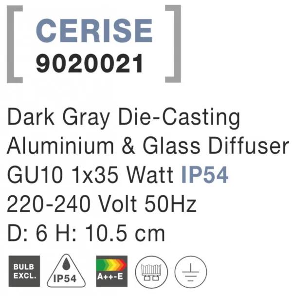 Svítidlo Nova Luce CERISE R TOP GREY stropní, IP 54, GU10