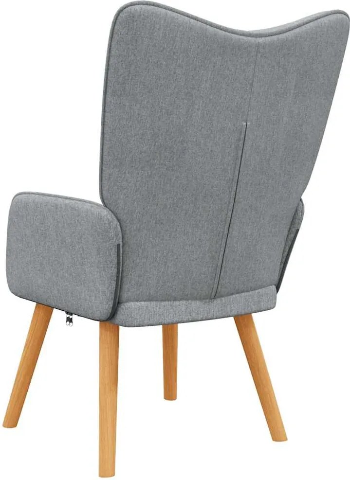 Relaxační křeslo světle šedé textil 327919