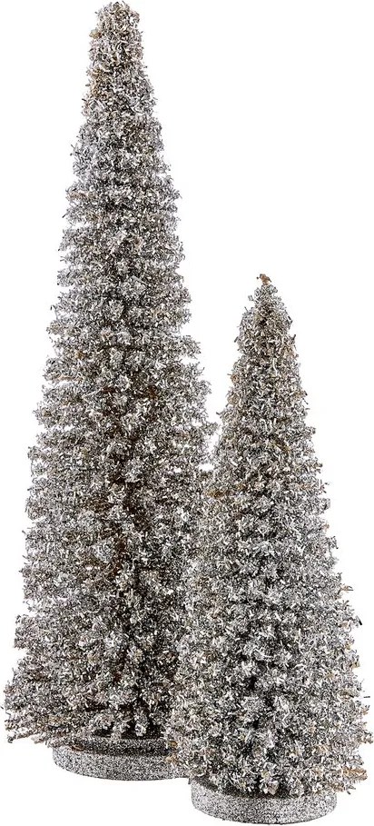 X-MAS Dekorační jedle třpytivá 45 cm - stříbrná