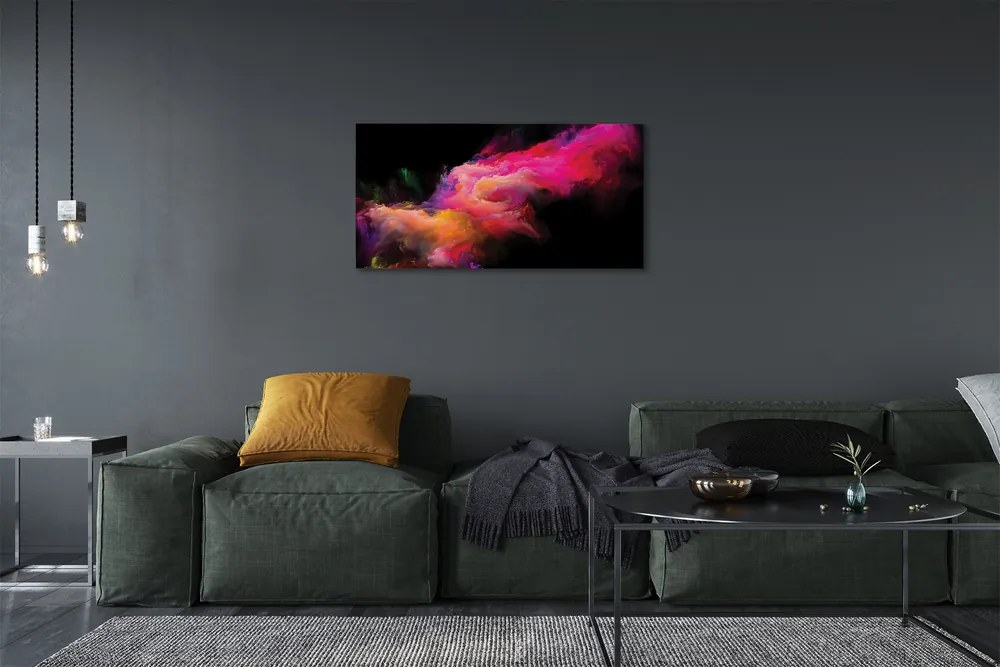 Obrazy na plátně růžová fraktály 125x50 cm