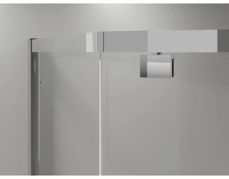 Mexen Exo, pětiúhelníkový sprchový kout s výklopnými dveřmi 80 x 80 cm, 6mm čiré sklo, chromový profil, 812-080-080-01-00