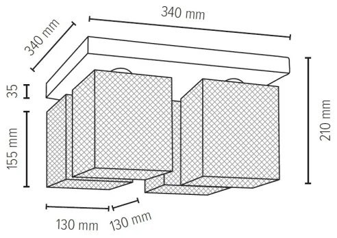 Spot-Light 8175460 - Stropní svítidlo NORMAN WOOD 4xE27/25W/230V